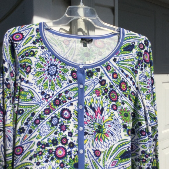 Talbots | Sweaters | Nwt Talbots Pretty Multicolor Floral Cardigan ...